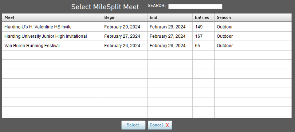 Instructions for Using MileSplit Live w/Meetpro